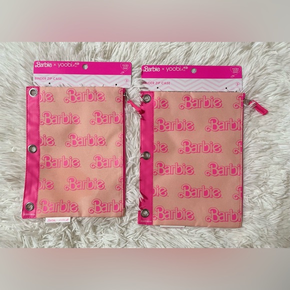 Yoobi | Office | New Lot Of 2 Yoobi Barbie Logo Hot Pink Zip Binder ...